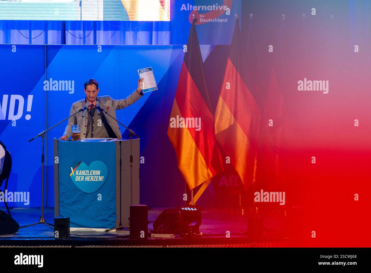 Greding, Bavaria, Germany - February 7, 2025: Election campaign event of the AfD Alternative for ...