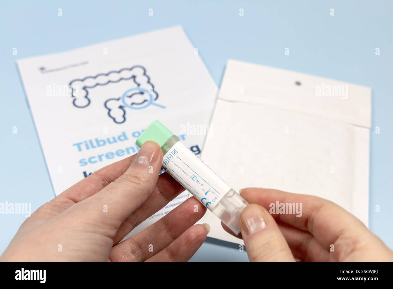 Rectal cancer screening test for home use and lab delivery Stock Photo ...