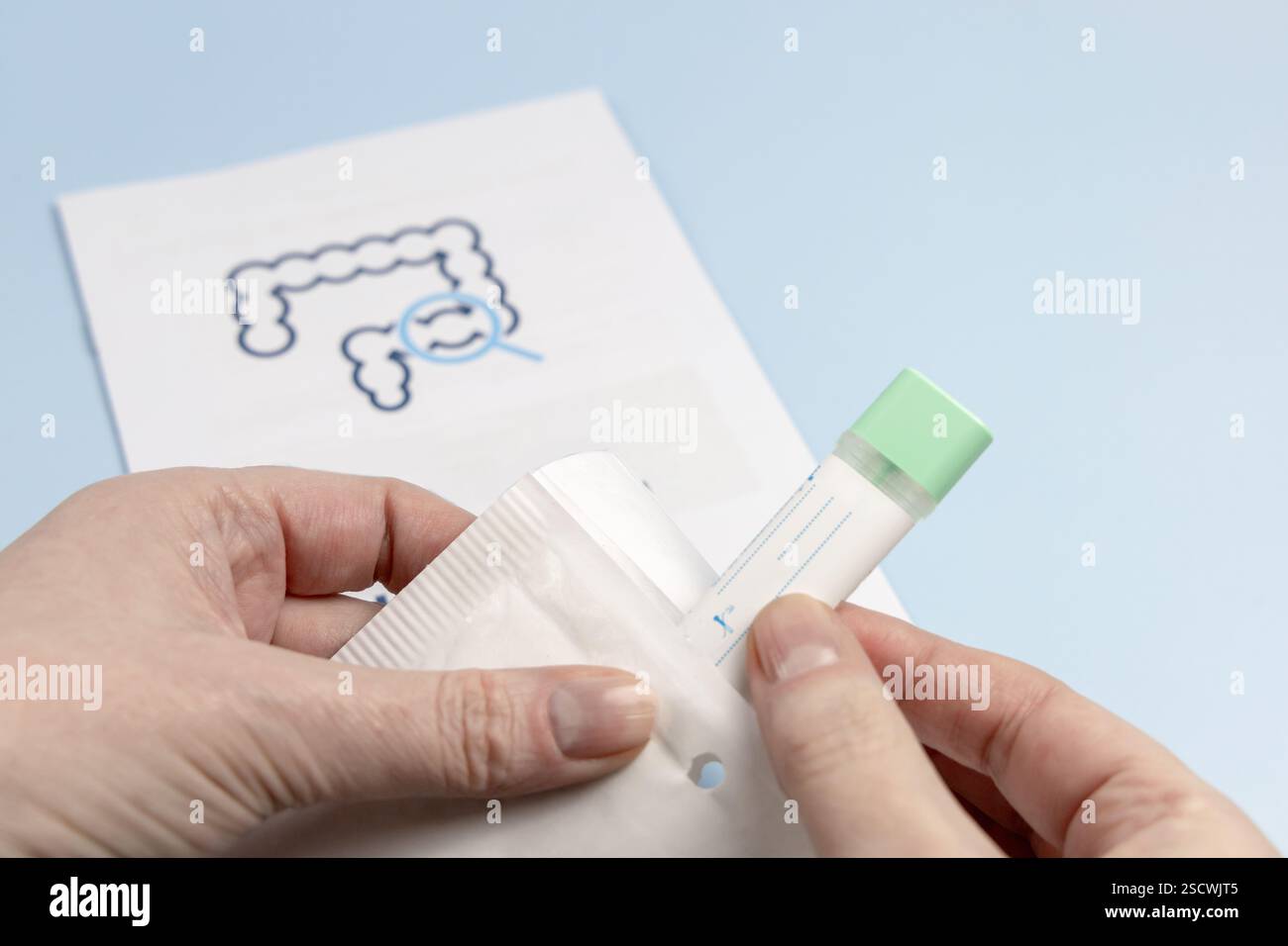 Rectal cancer screening test for home use and lab delivery Stock Photo ...