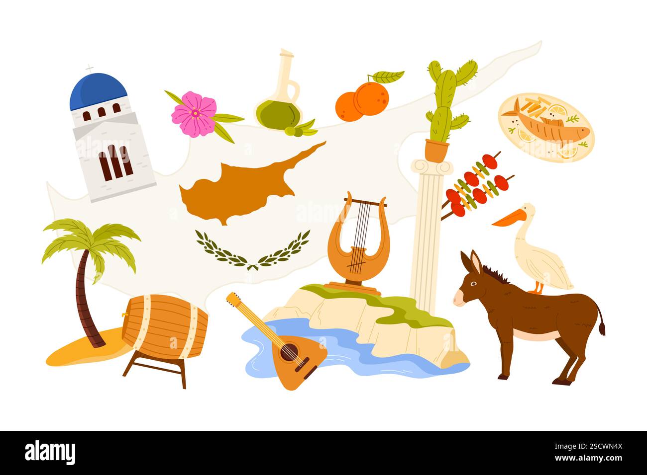 Travel to Cyprus, culture elements and famous BBQ food, Greek monastery architecture and ...