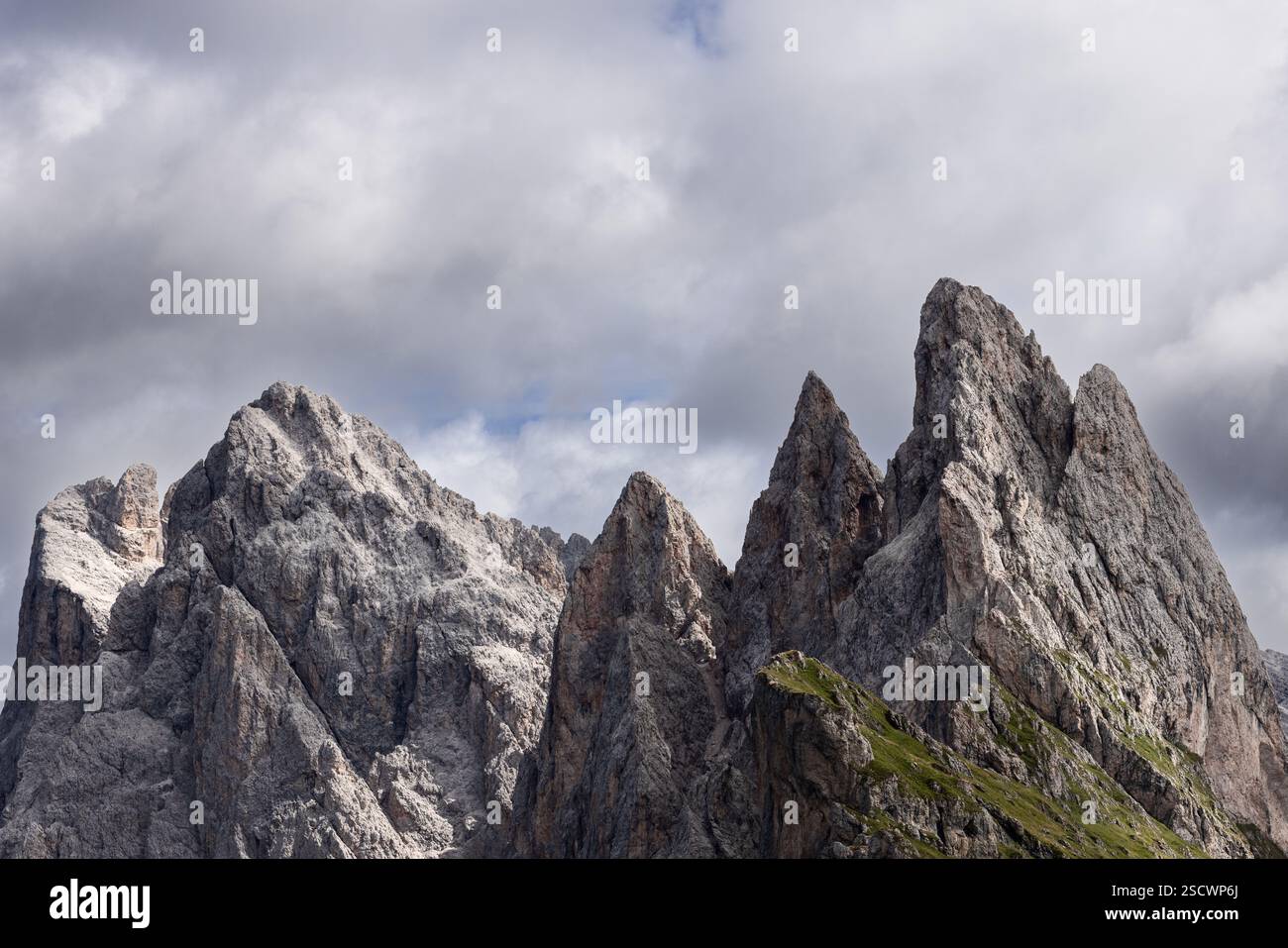 Seceda peaks in the Dolomites, Italy, feature rugged rocky formations ...