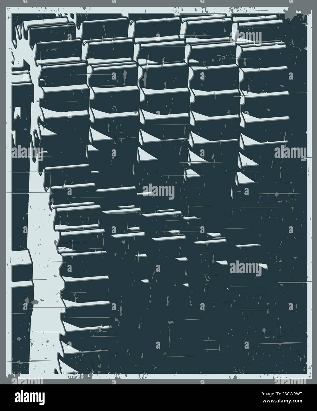 Stylized vector illustrations of gearbox mechanisms close-up retro ...