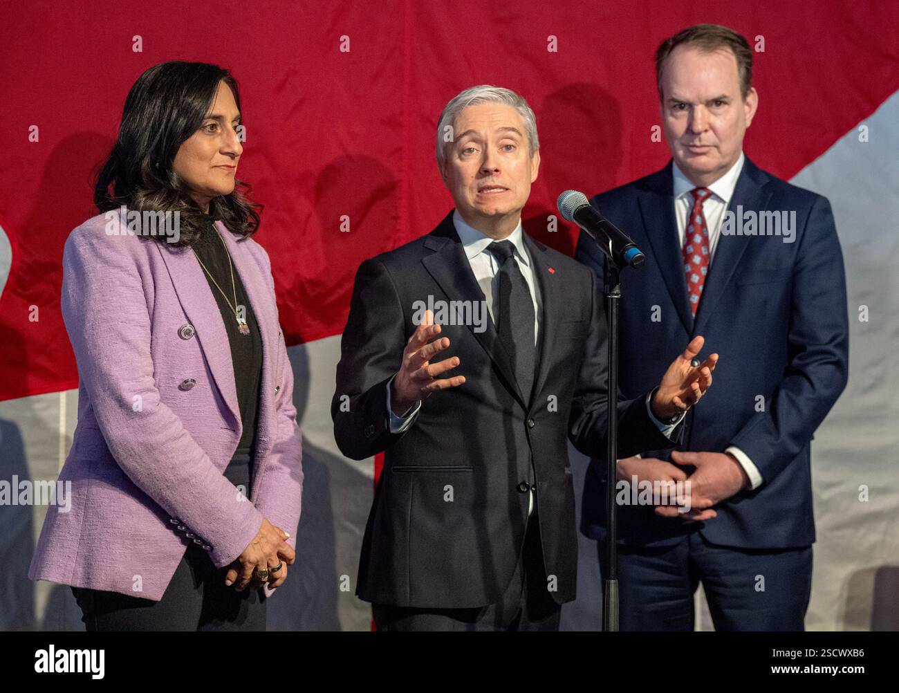 Toronto, Canada. 07th Feb, 2025. Transport Minister Anita Anand, left ...
