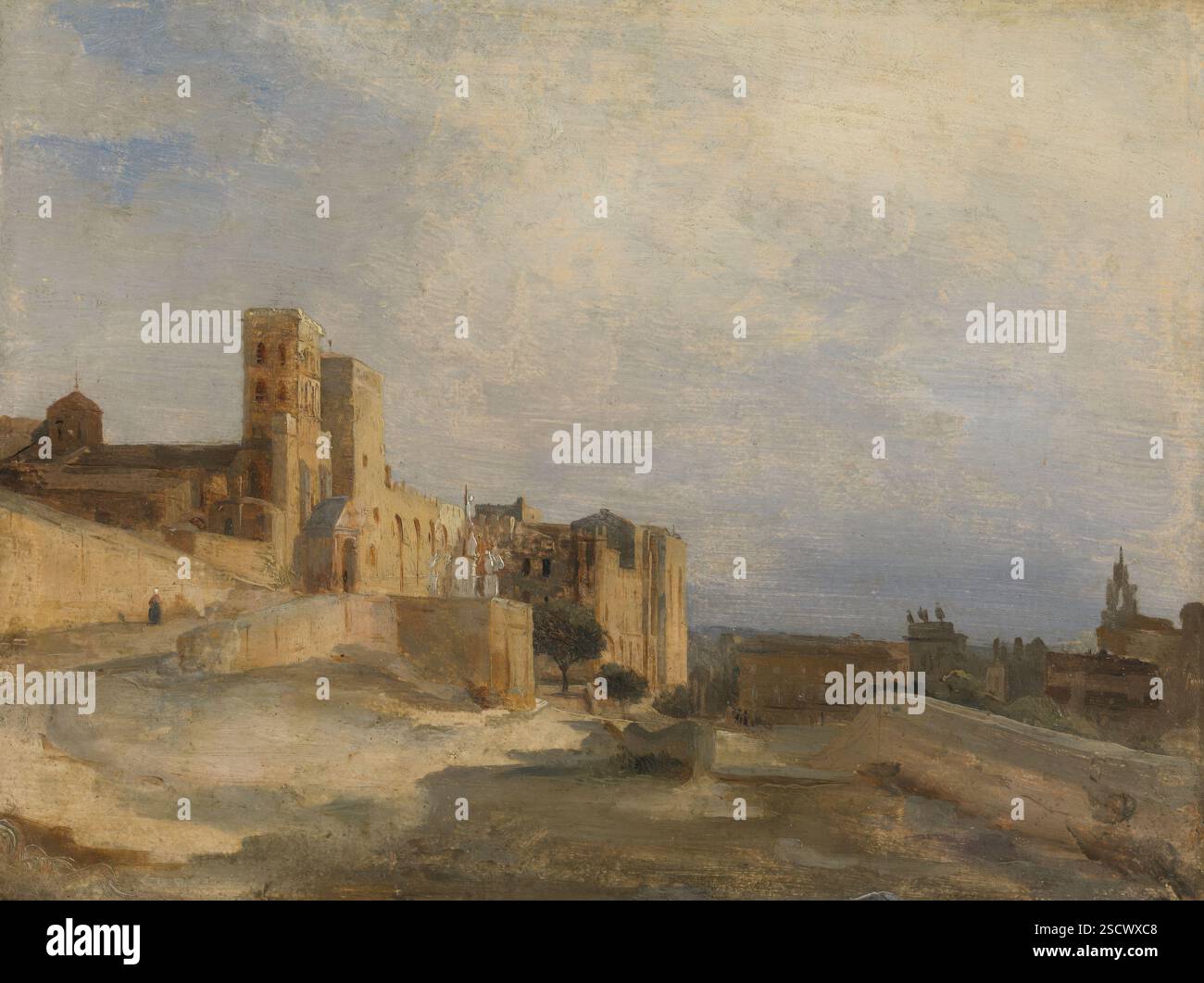 The Papal Castle in Avignon, probably 1836 Stock Photo - Alamy