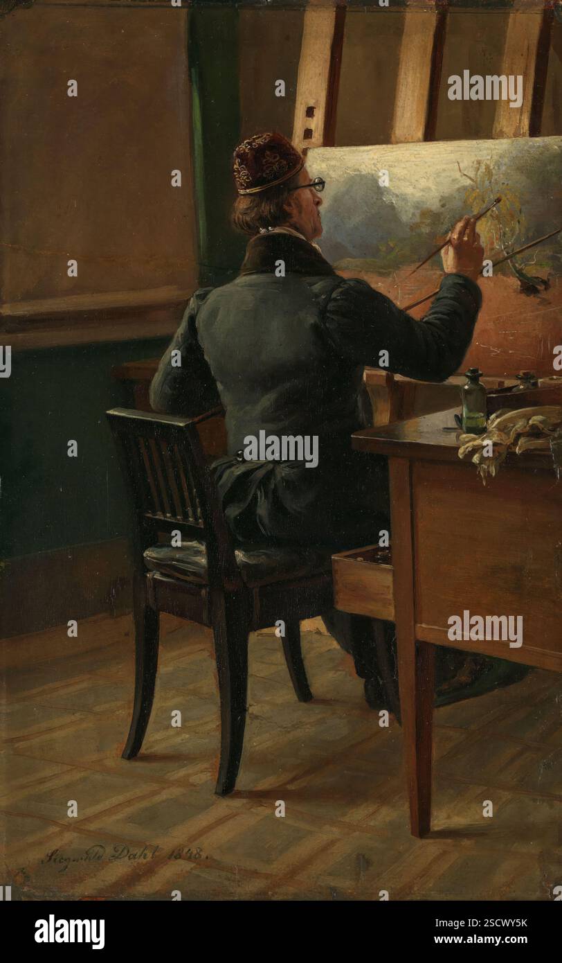 The Painter J.C. Dahl at his Easel, 1848 Stock Photo - Alamy