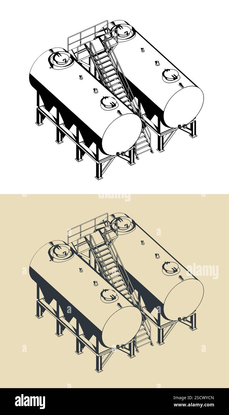 Tanks for petroleum products isometric illustrations Stock Vector Image ...