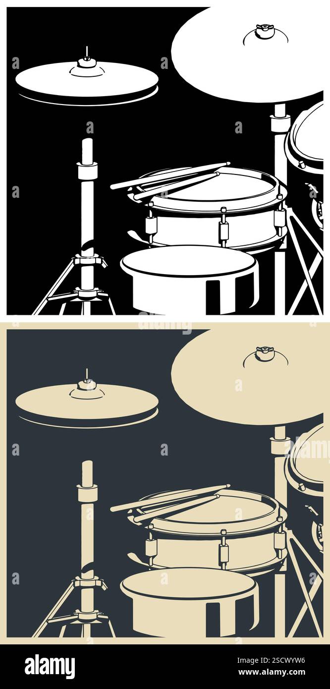 Instruments instrument drums Stock Vector Images - Alamy