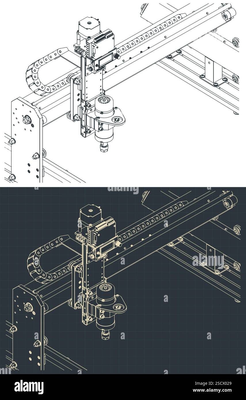 Cnc milling machine and spindle Stock Vector Images - Alamy