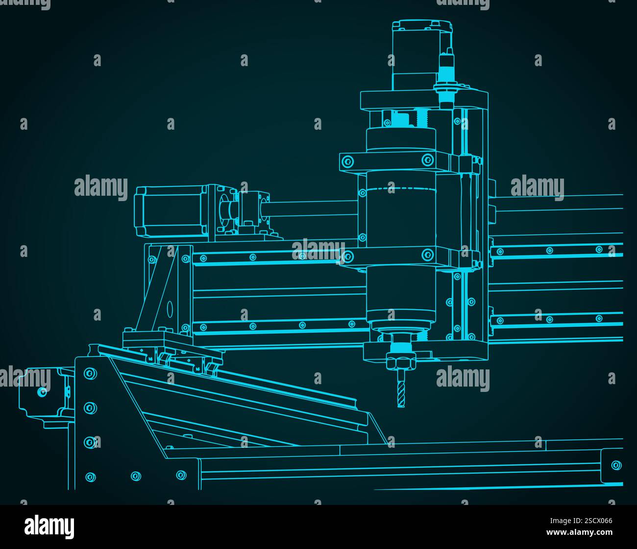 CNC Router isometric vector illustration close-up Stock Vector Image ...