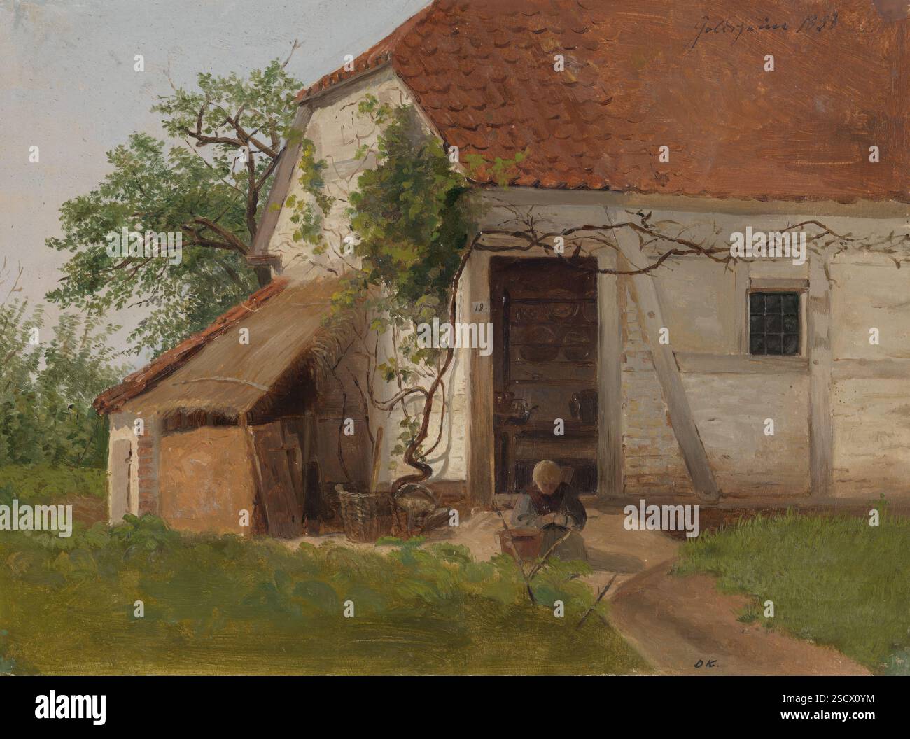 Farm at Goldsheim, 1838 Stock Photo - Alamy