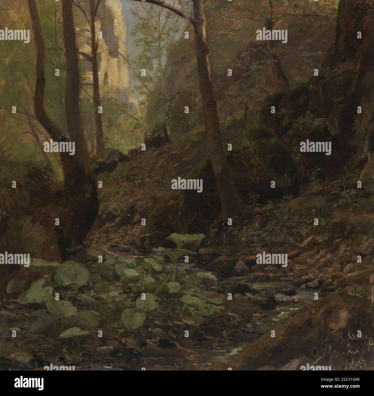 Forest Study, 1842 Stock Photo - Alamy