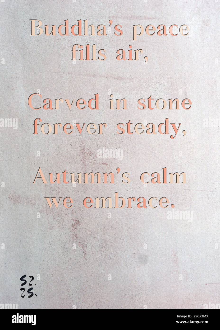Buddha's peace fills air, Carved in stone forever steady, Autumn's calm ...