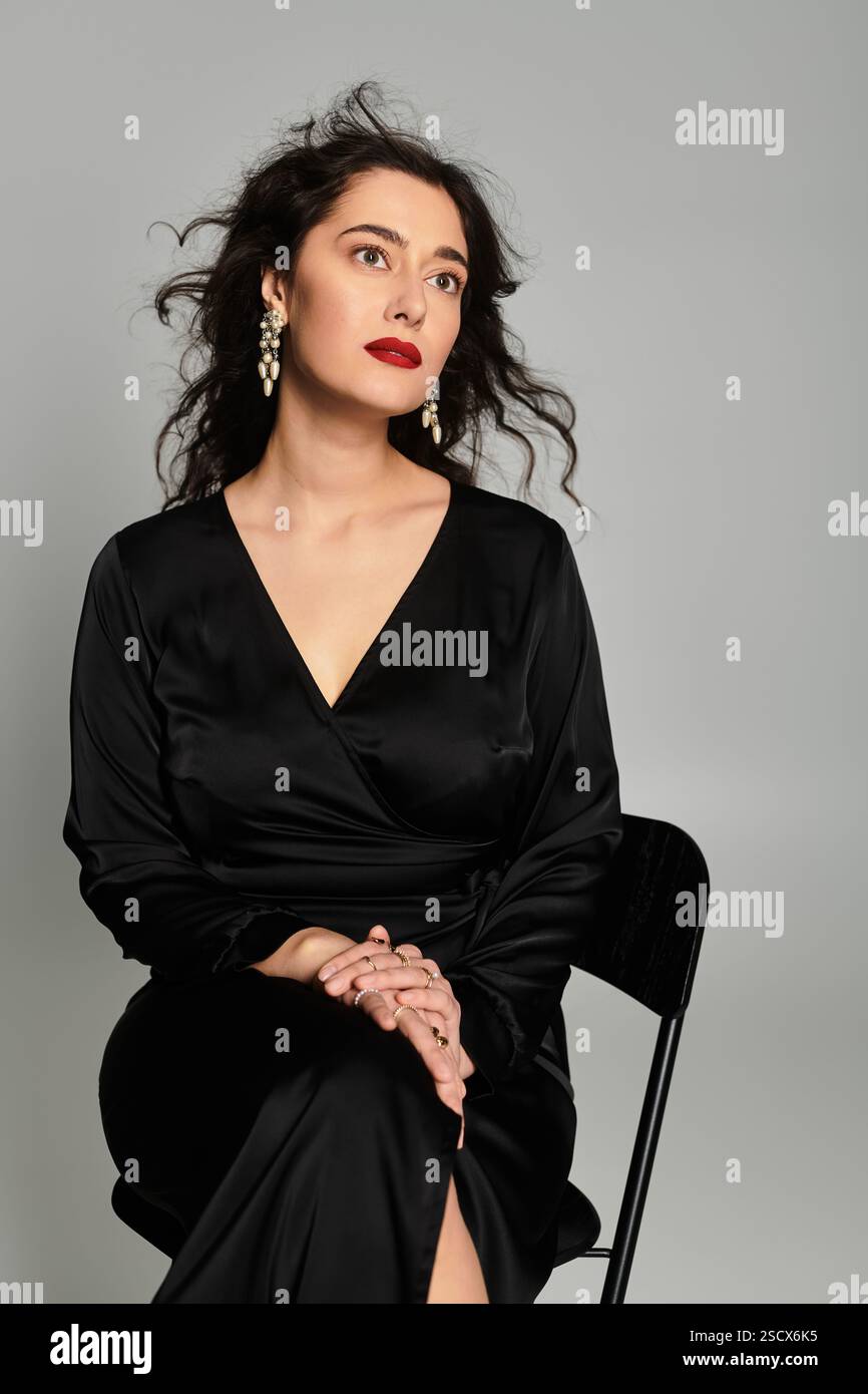 Elegant plus size woman embodies beauty and confidence in an artistic ...