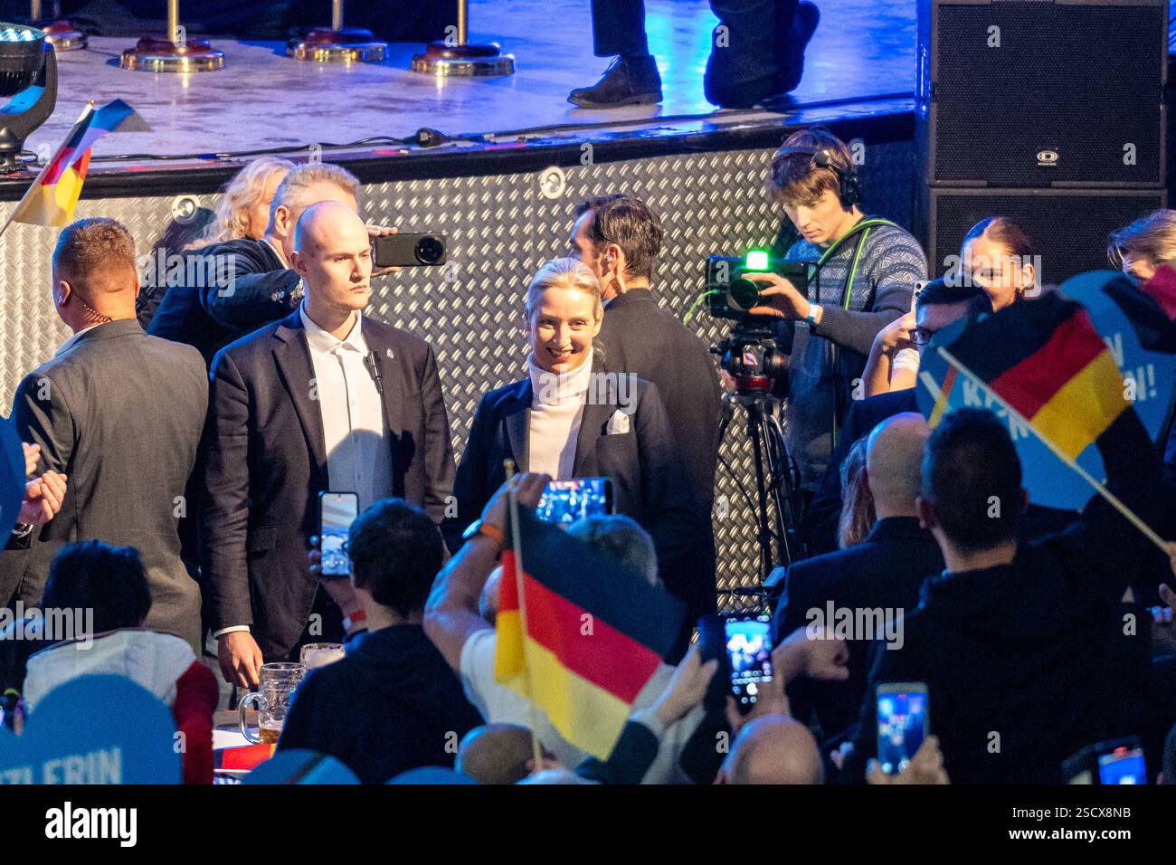 Greding, Bavaria, Germany - February 7, 2025: Election campaign event of the AfD Alternative for ...