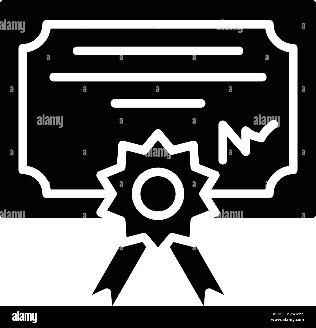 Diploma vector icon modern Black and White Stock Photos & Images - Alamy