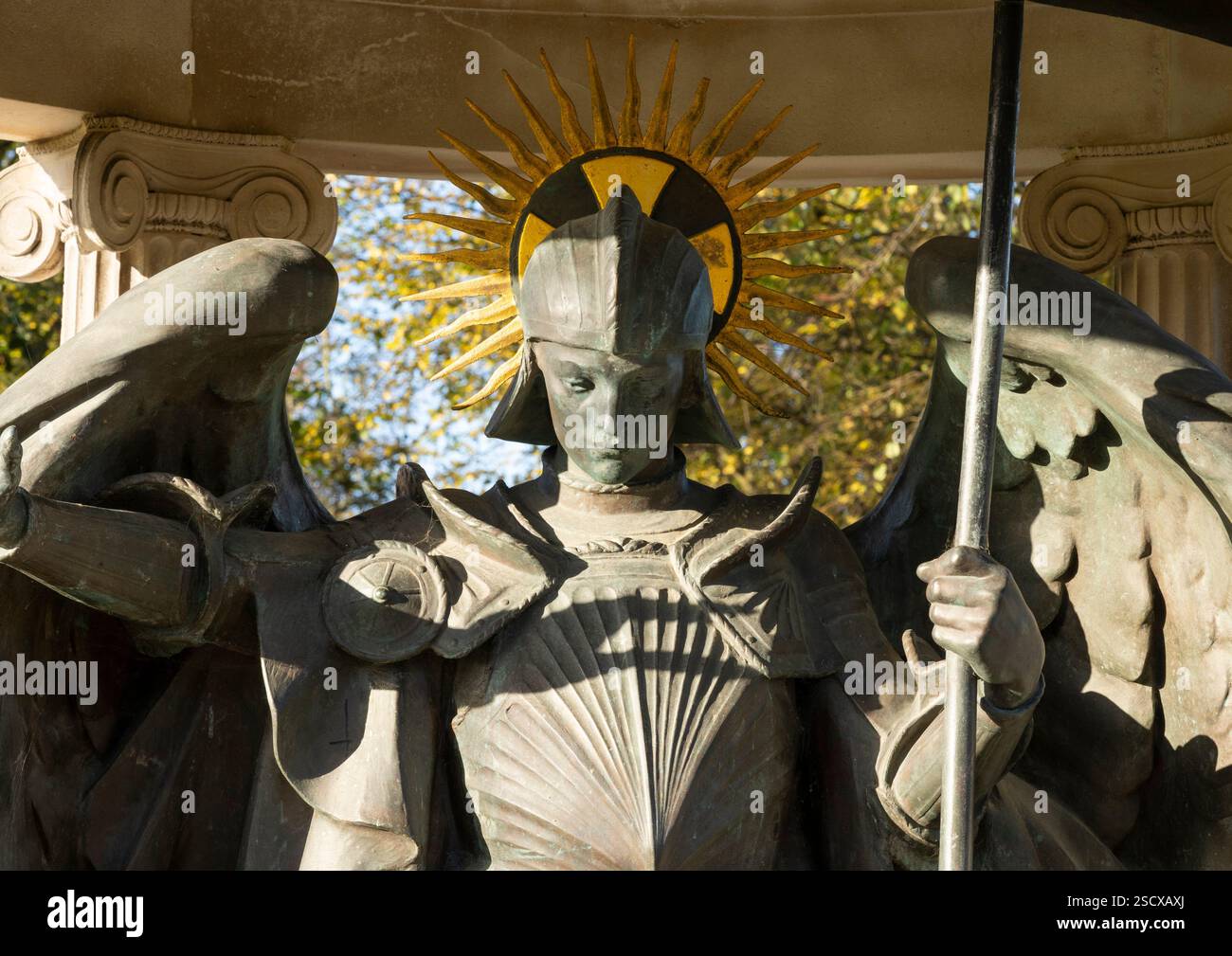 War memorial by George Hubbard, with sculpture of St Michael by Allan ...