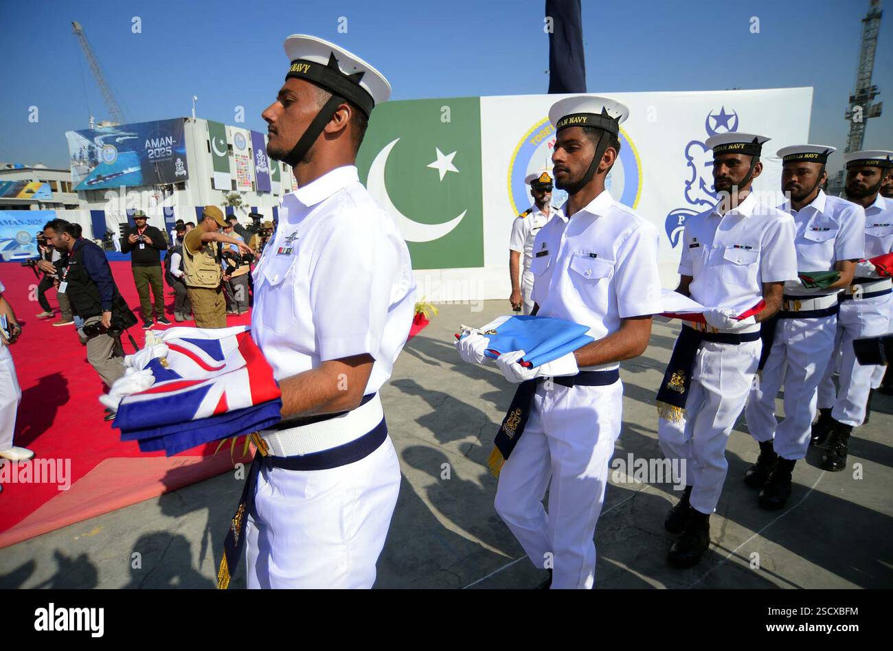 Naval Cadets are presenting guard of honor during the Flag Hoisting ...