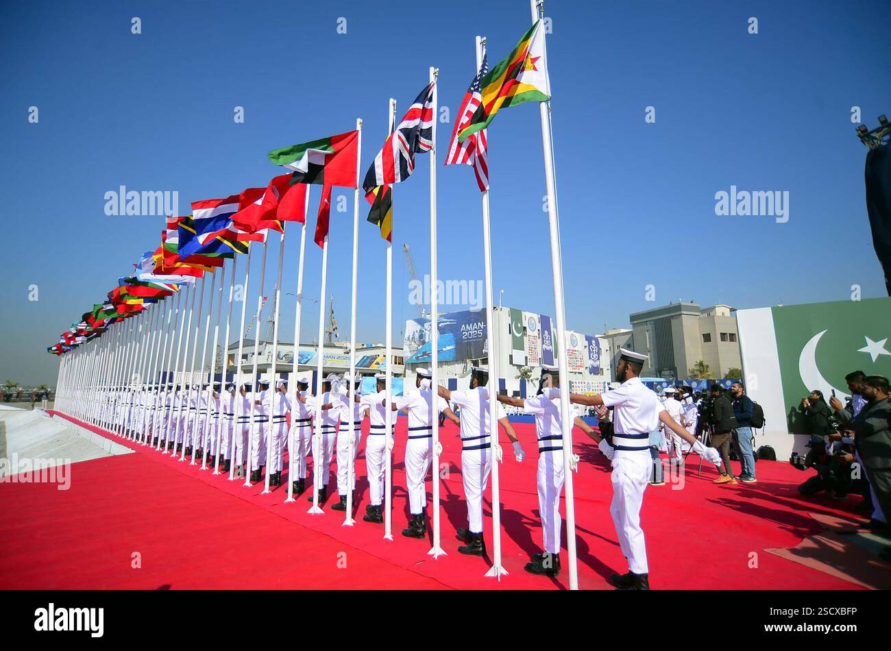 Naval Cadets are presenting guard of honor during the Flag Hoisting ...