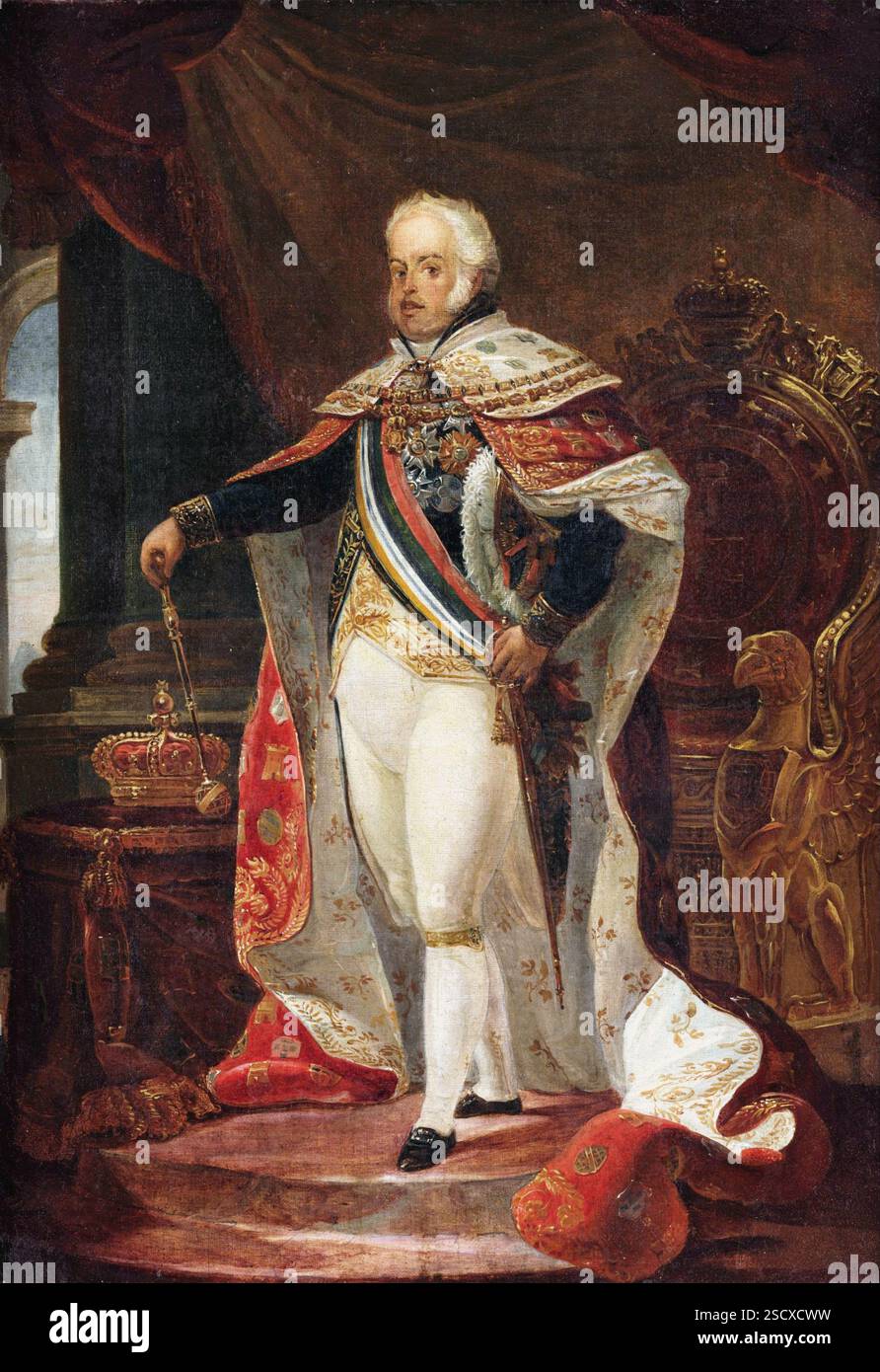 A portrait of the Portugese regent Prince John of Braganza painted by ...