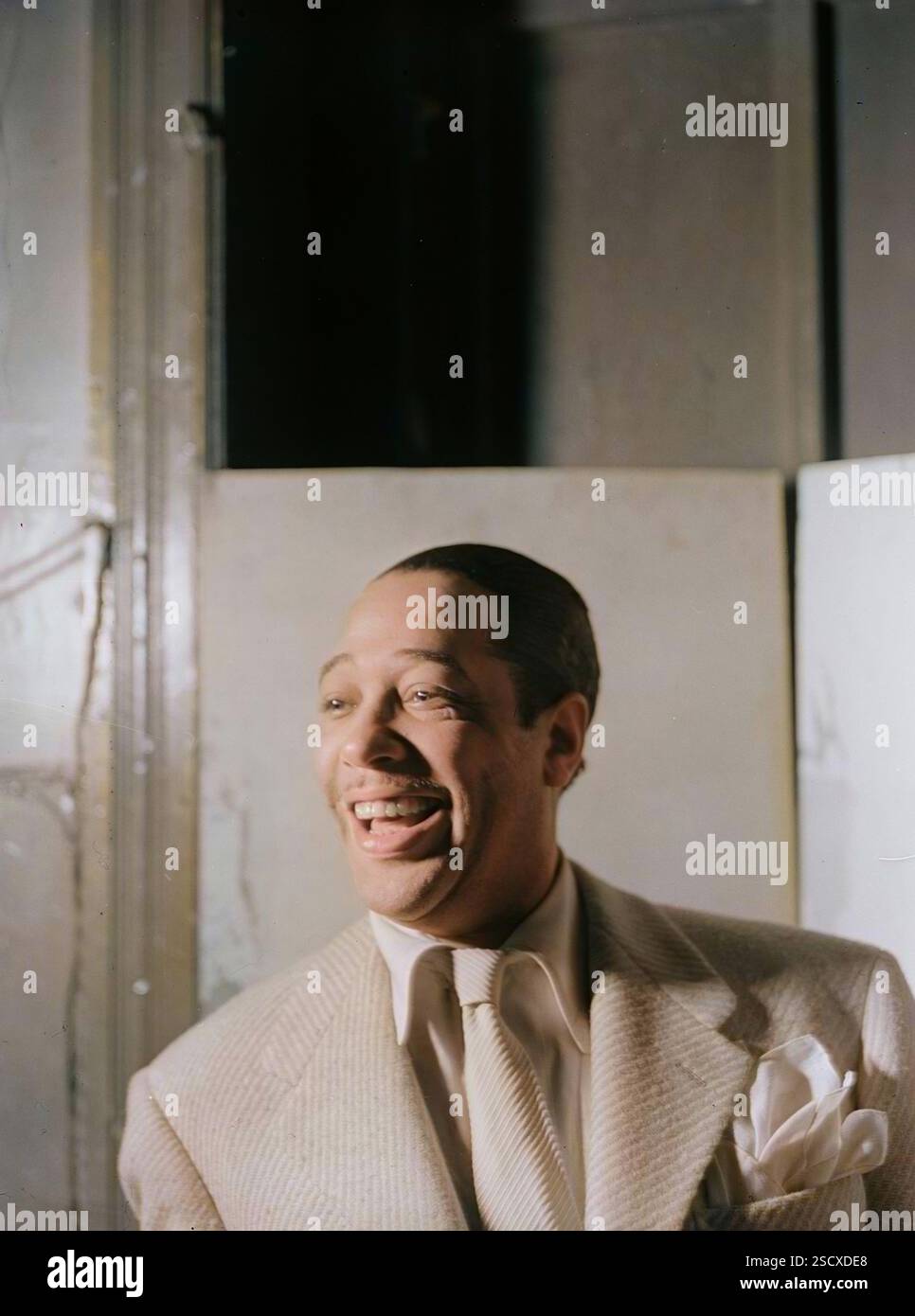 Portrait of Duke Ellington, Washington, D.C.(?), 1938. (Colorised black ...