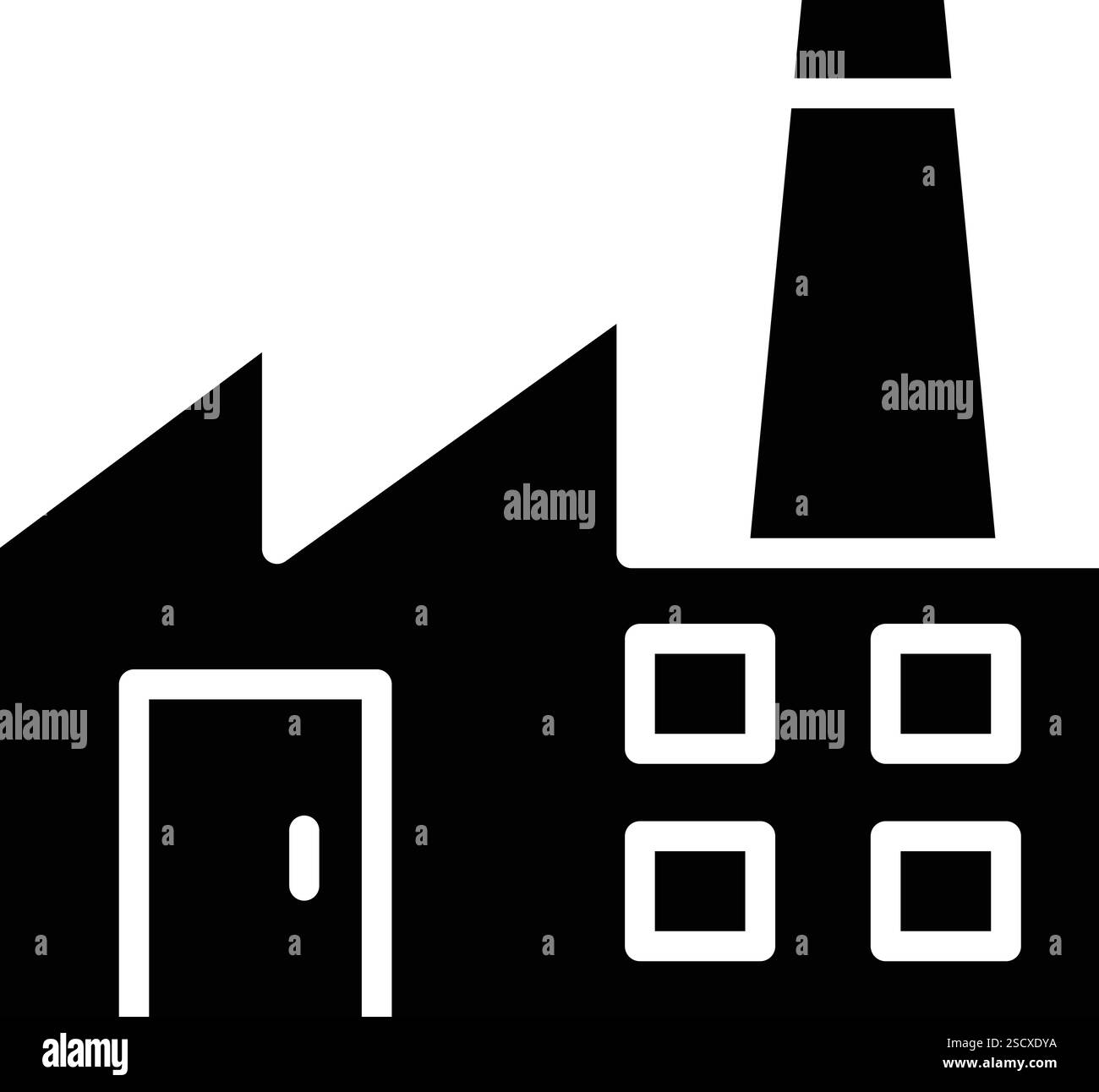 Modern factory icon outline Black and White Stock Photos & Images - Alamy