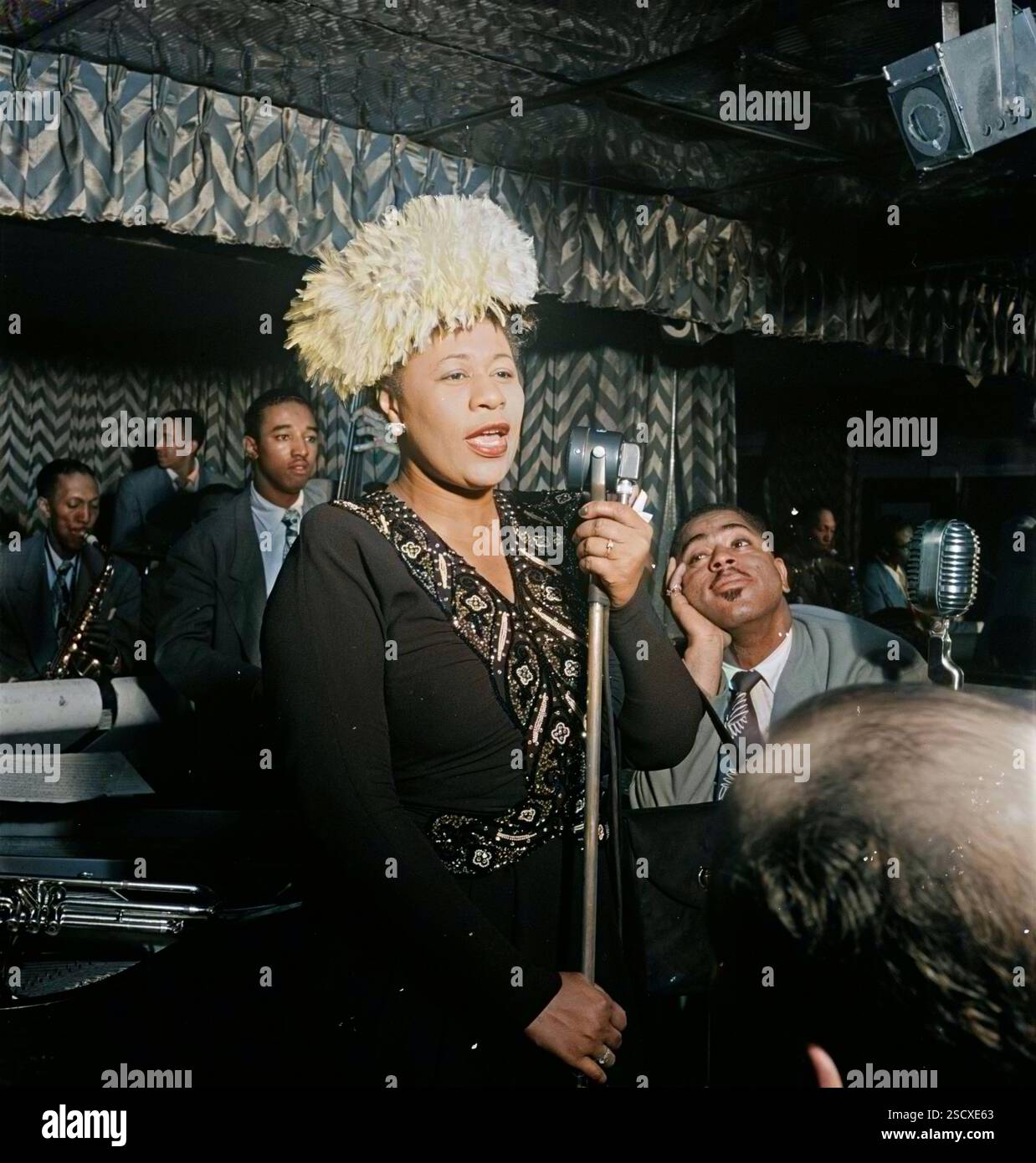 Portrait of Ella Fitzgerald, Dizzy Gillespie, Ray Brown, Milt (Milton ...