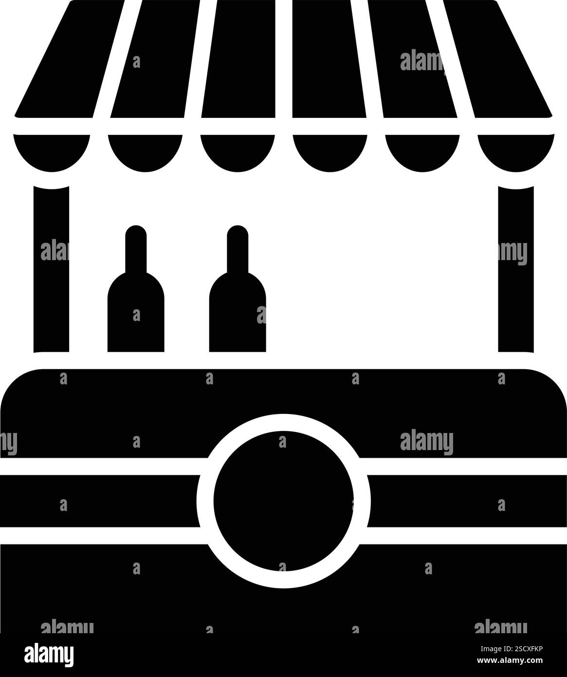 Market stall 3d illustration Black and White Stock Photos & Images - Alamy