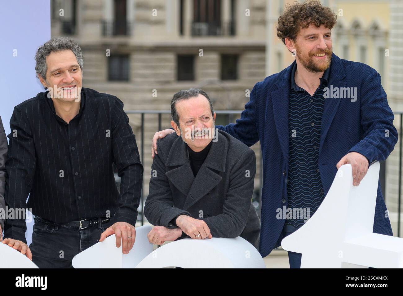 Rome, Italy. 07th Feb, 2025. Actors Claudio Santamaria, Rocco Papaleo ...