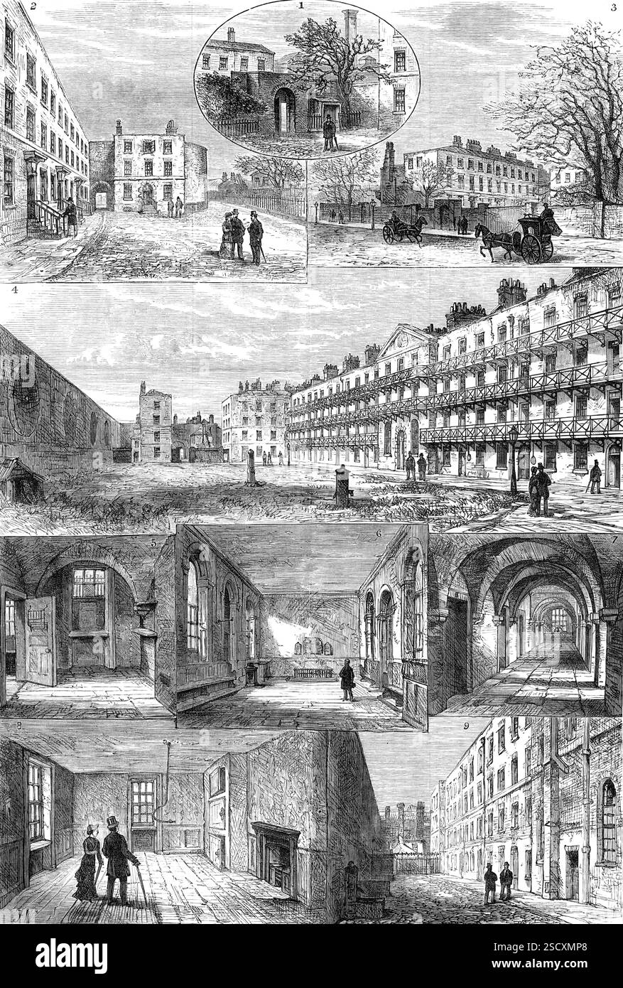 Sketches of the Queen's Bench Prison, 1880. '1. Entrance Gateway to ...