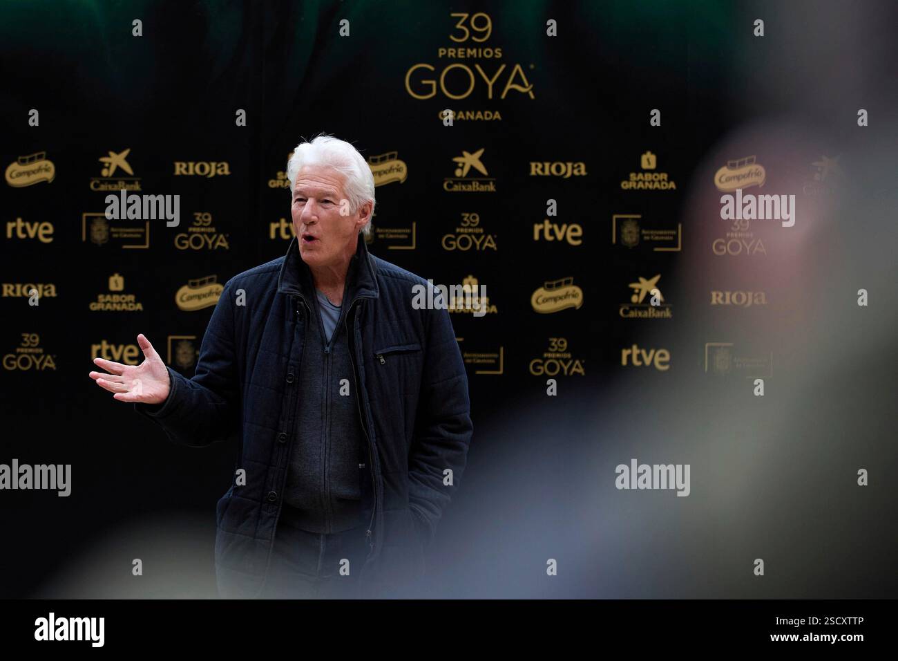 Actor Richard Gere speaks during a press conference ahead of the Goya ...