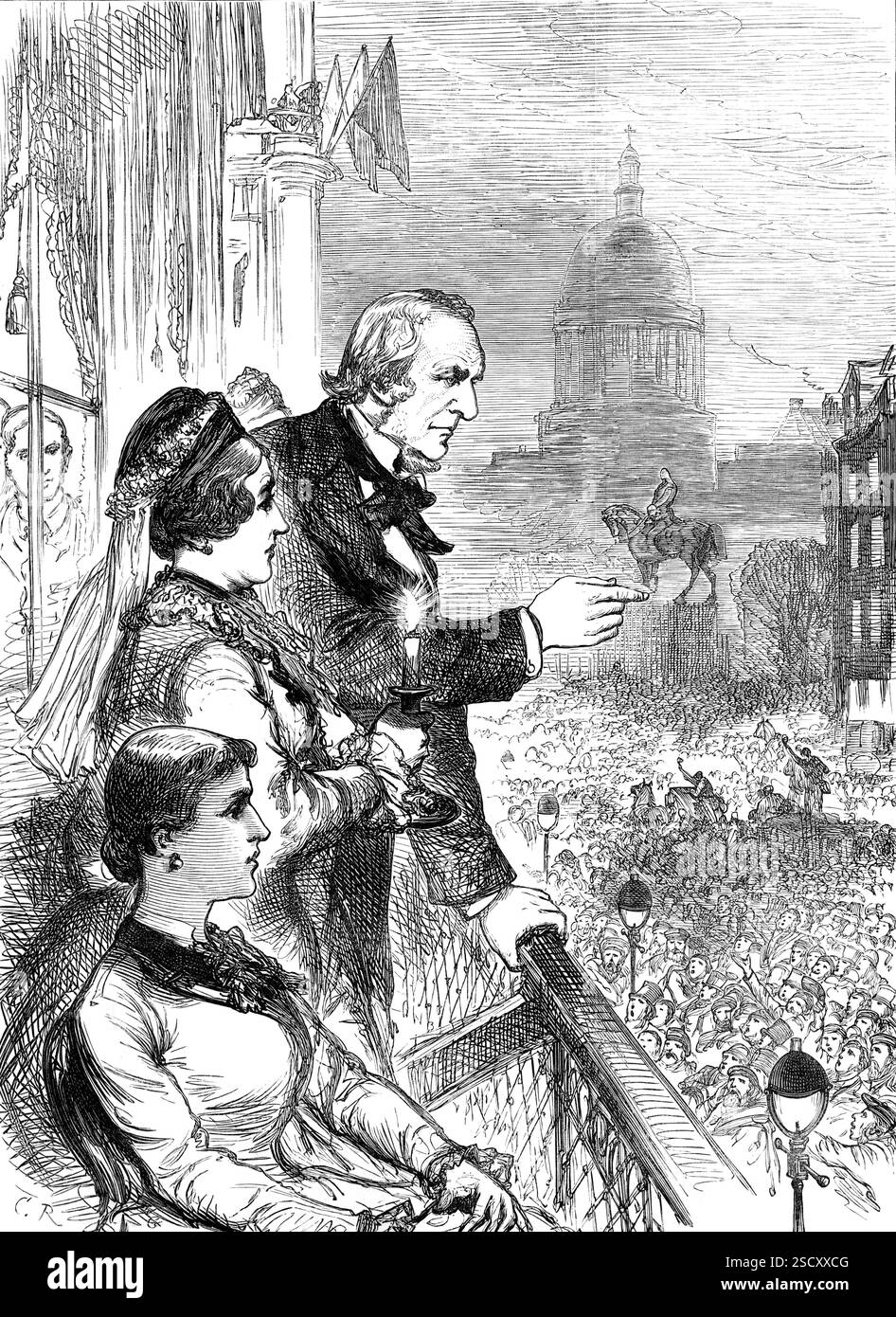The Midlothian Election: Mr. Gladstone addressing the crowd from the ...