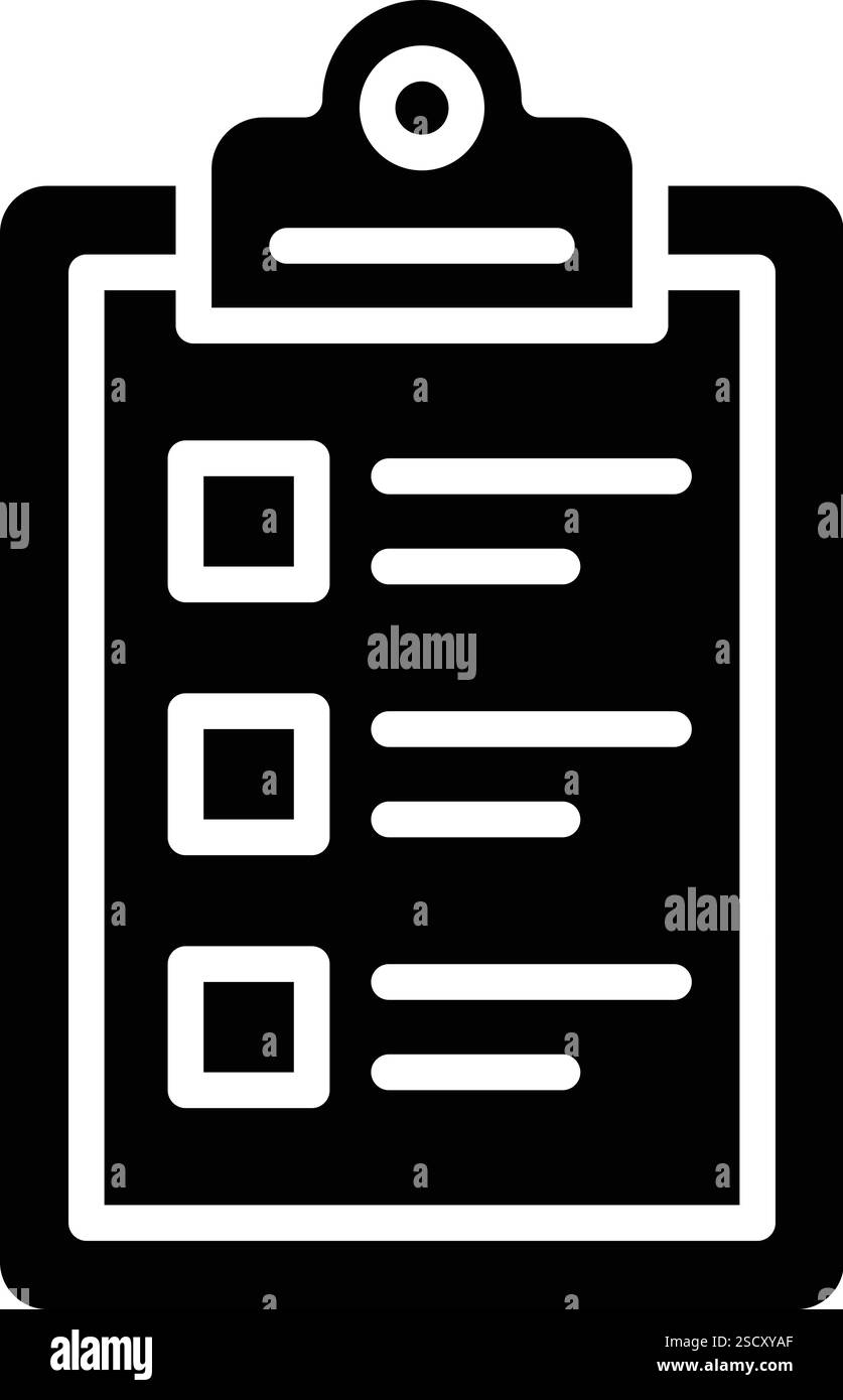 Check list glyph icon Cut Out Stock Images & Pictures - Alamy