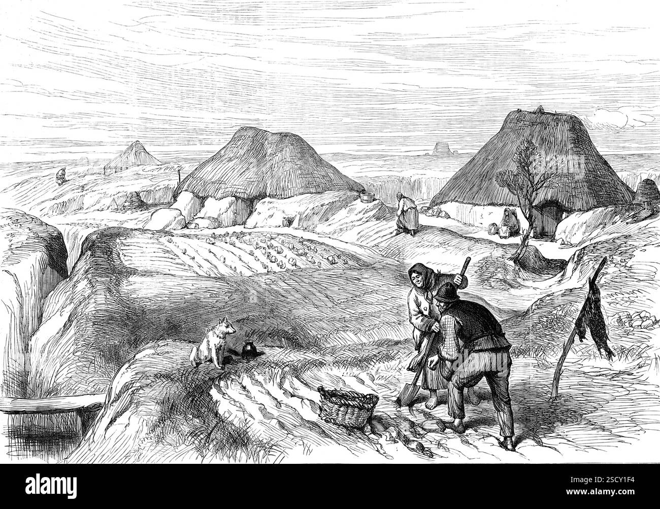 Irish Sketches: bog village, County Roscommon, 1880. 'Peat bogs...cover ...