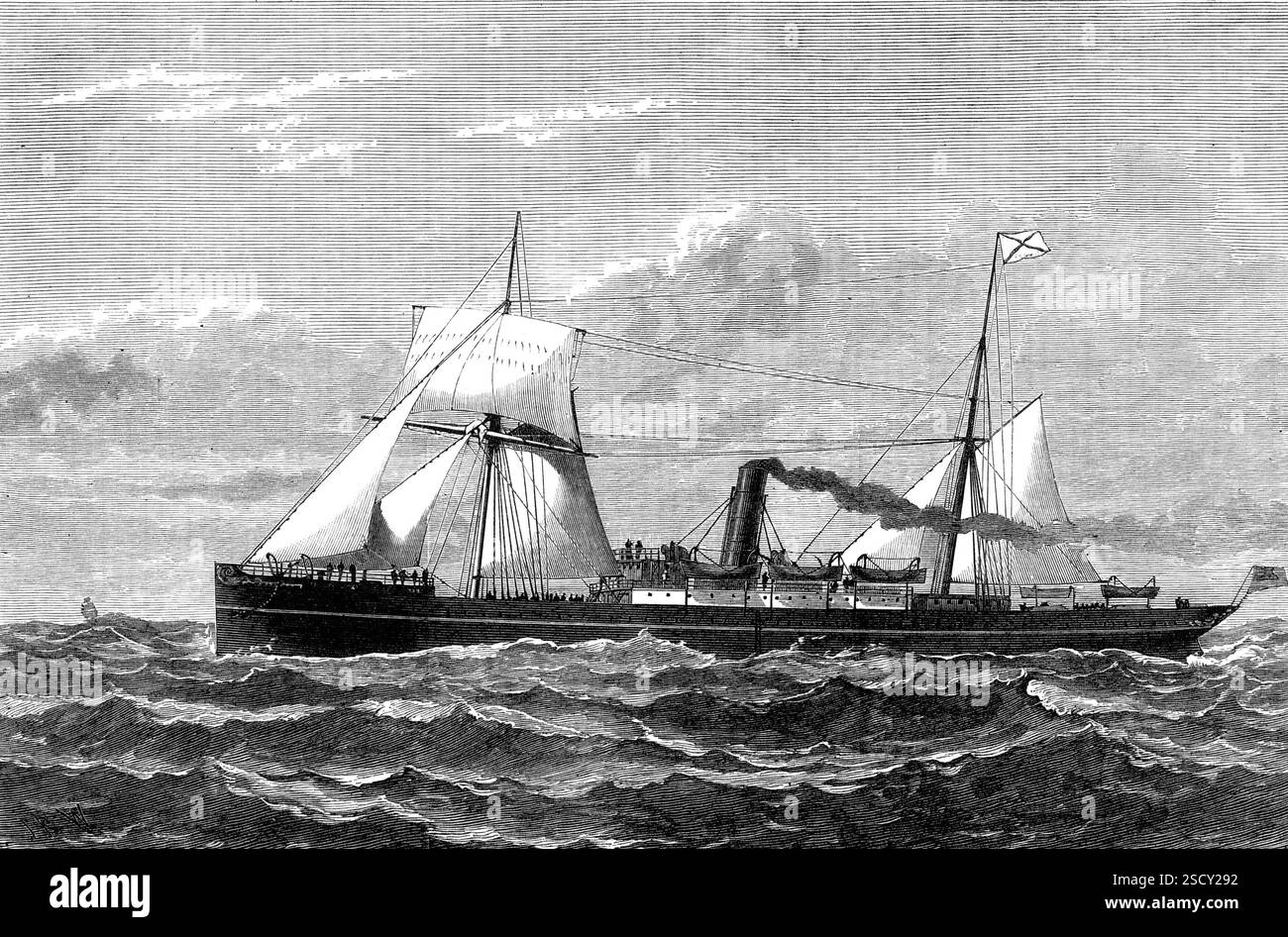 The Union Company's new steam-ship Trojan, for the Cape Mail Line, 1880 ...