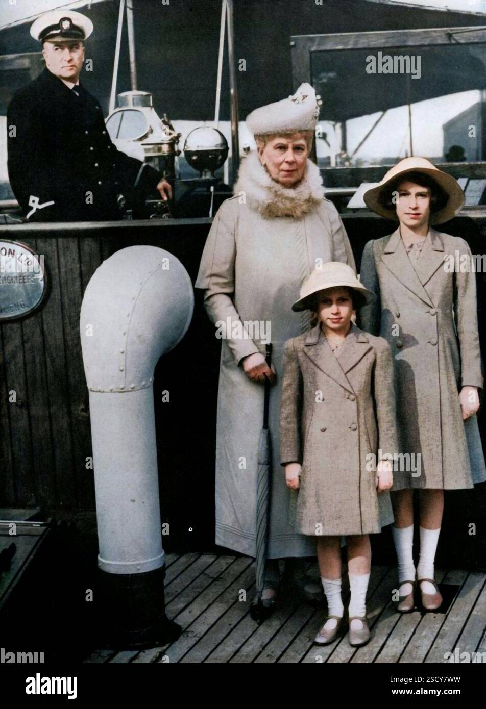 'Queen Mary with her granddaughters', 1930s, (1951). '...on a ten-mile ...