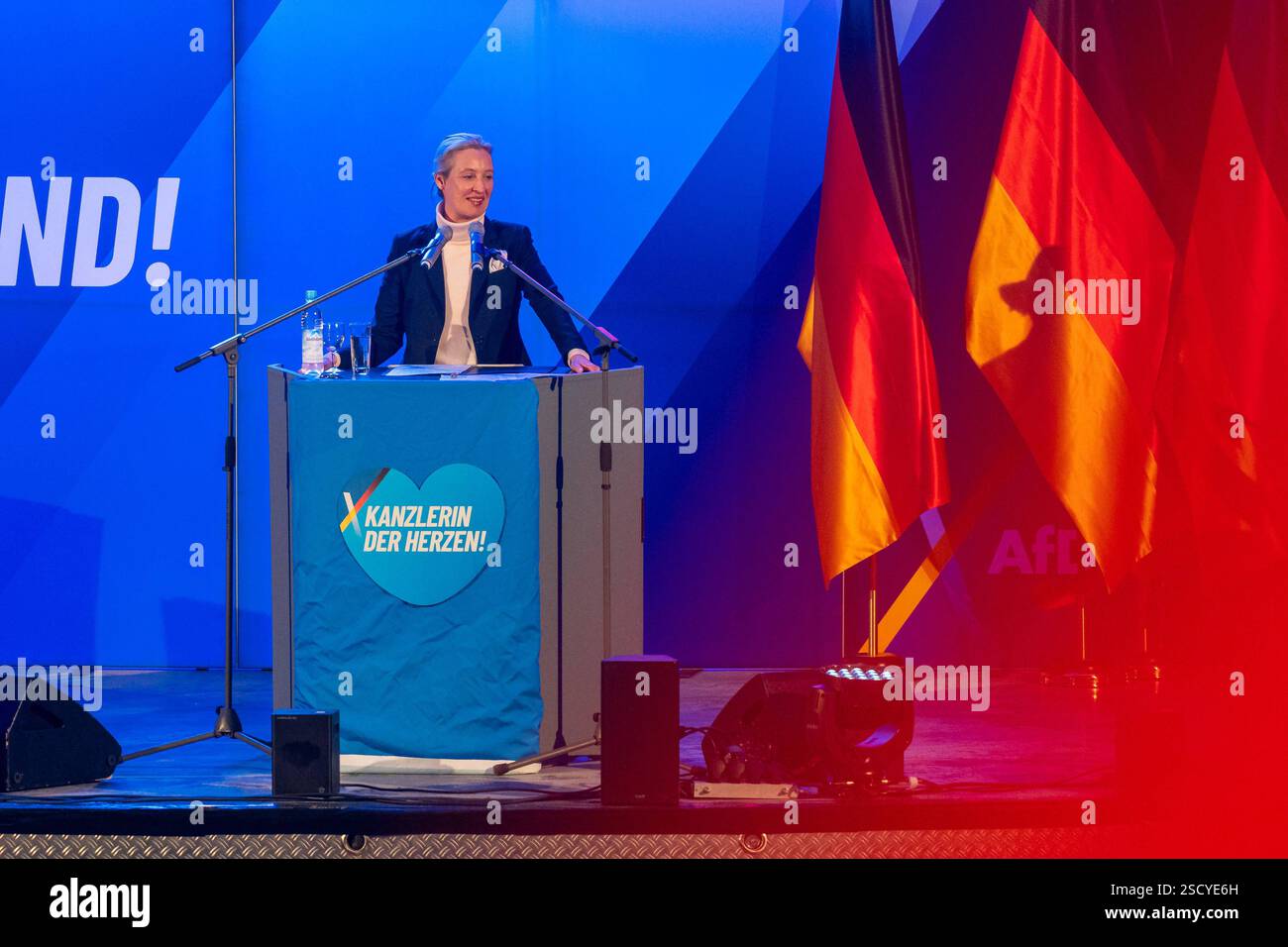 Greding, Bavaria, Germany - February 7, 2025: Election campaign event of the AfD Alternative for ...