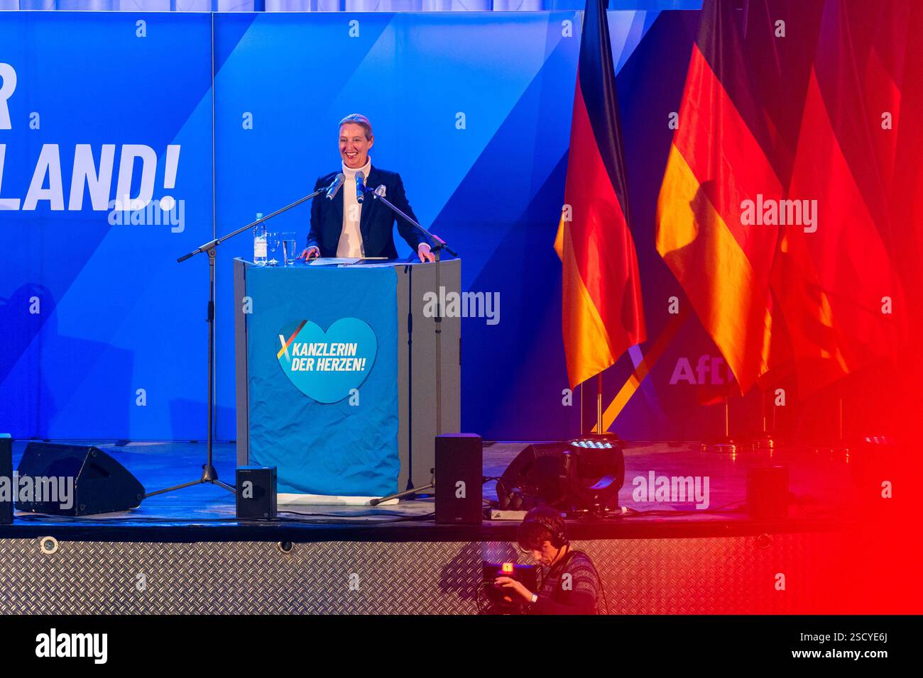 Greding, Bavaria, Germany - February 7, 2025: Election campaign event of the AfD Alternative for ...