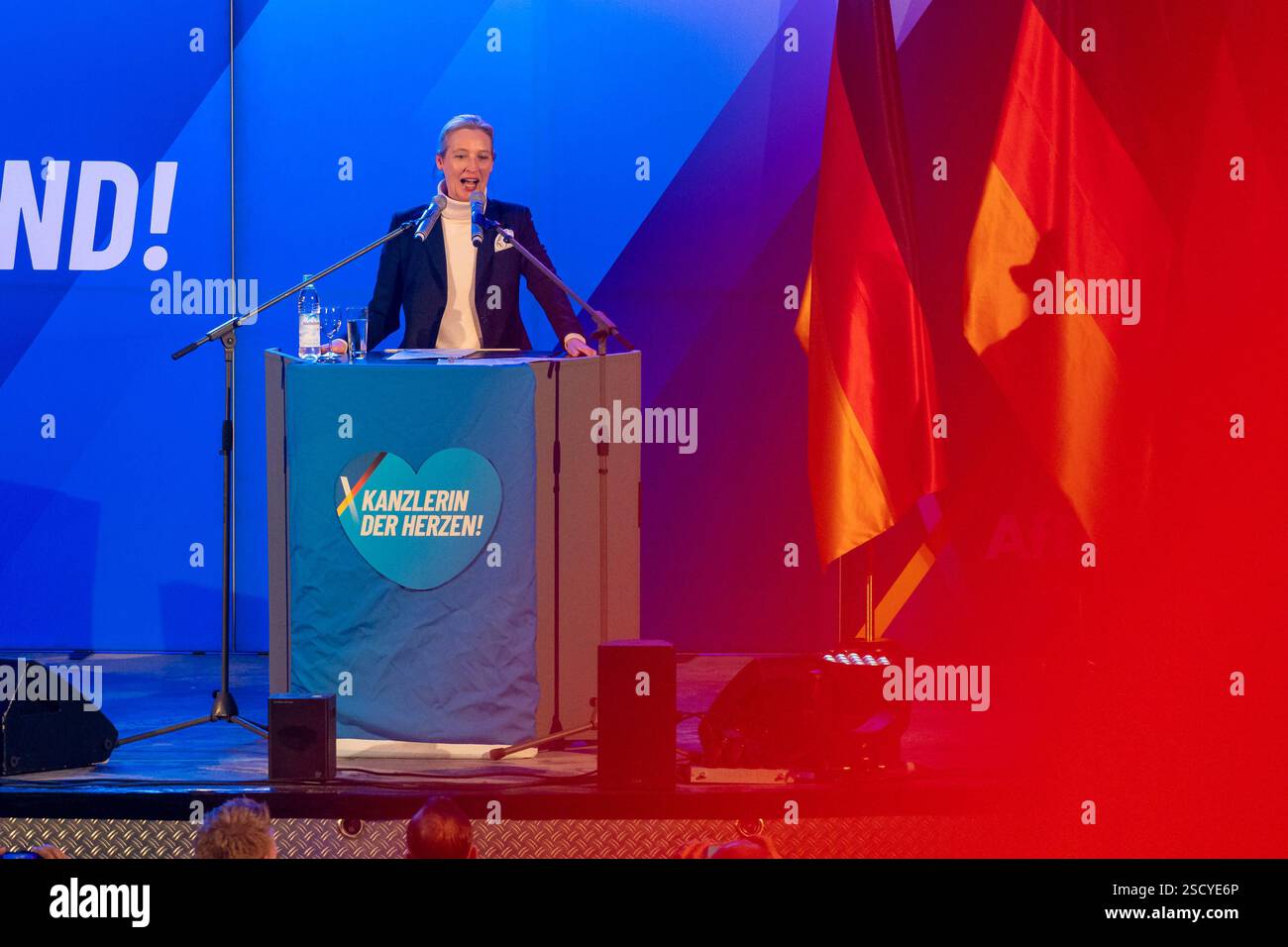 Greding, Bavaria, Germany - February 7, 2025: Election campaign event of the AfD Alternative for ...