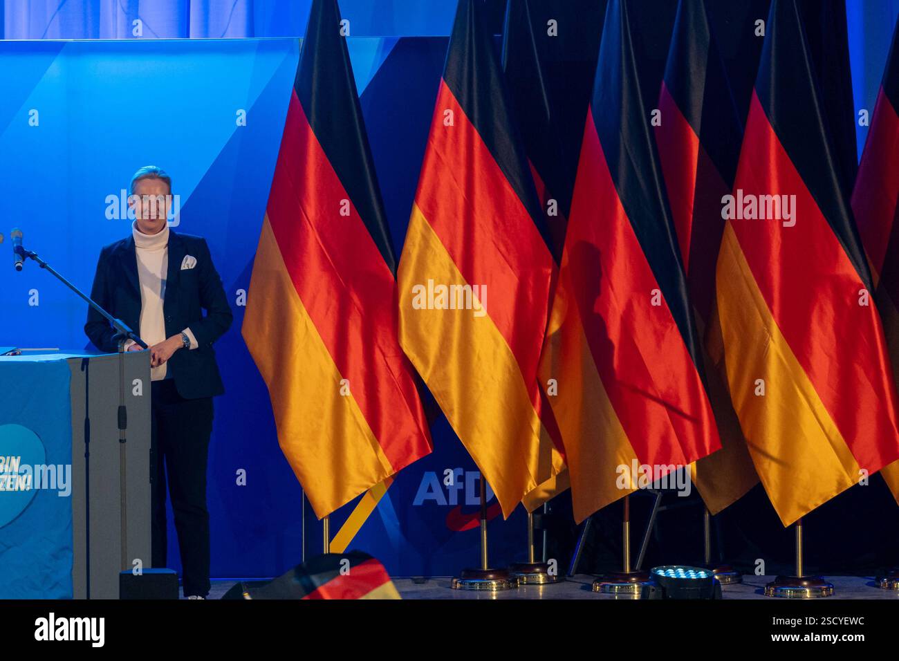 Greding, Bavaria, Germany - February 7, 2025: Election campaign event of the AfD Alternative for ...