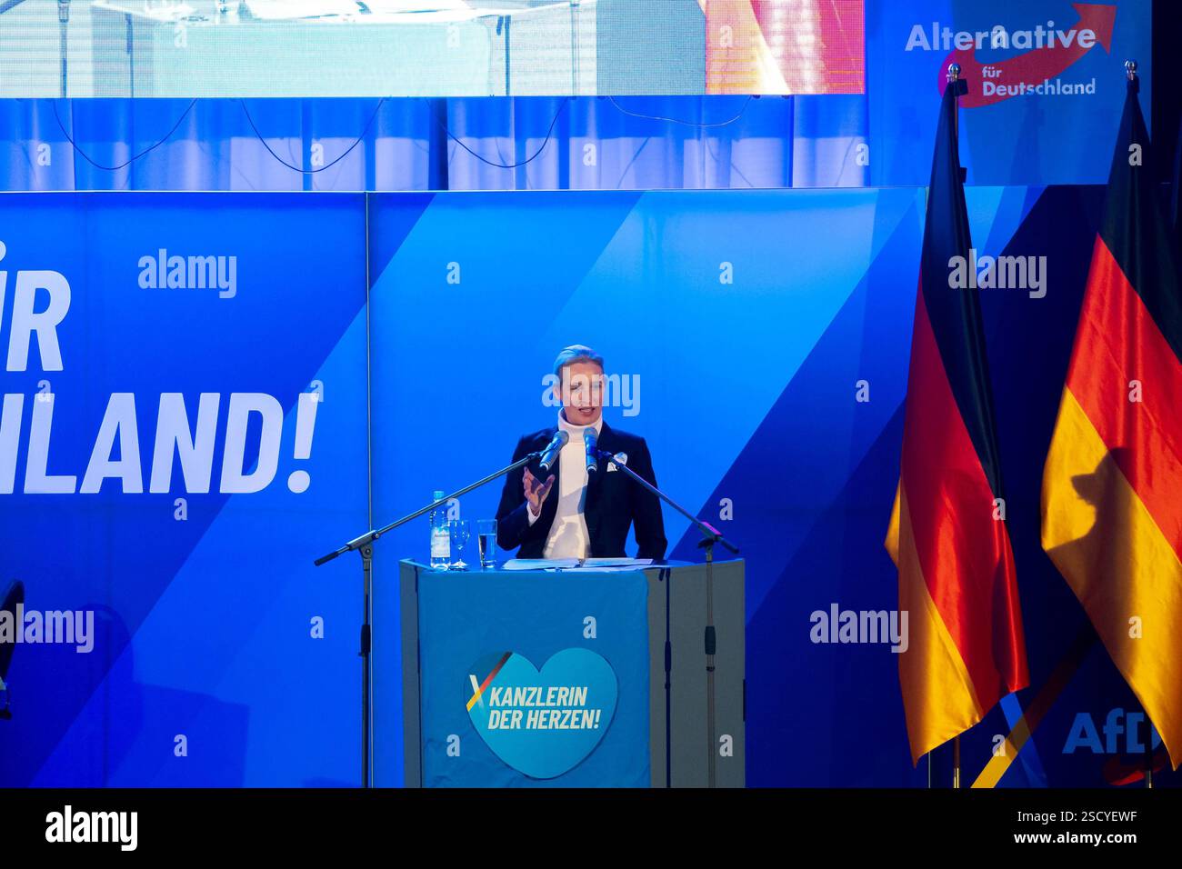 Greding, Bavaria, Germany - February 7, 2025: Election campaign event of the AfD Alternative for ...