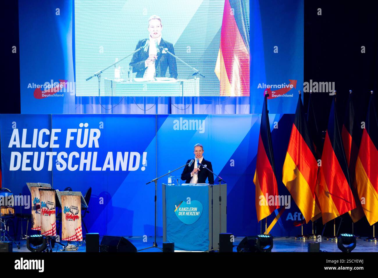 Greding, Bavaria, Germany - February 7, 2025: Election campaign event ...