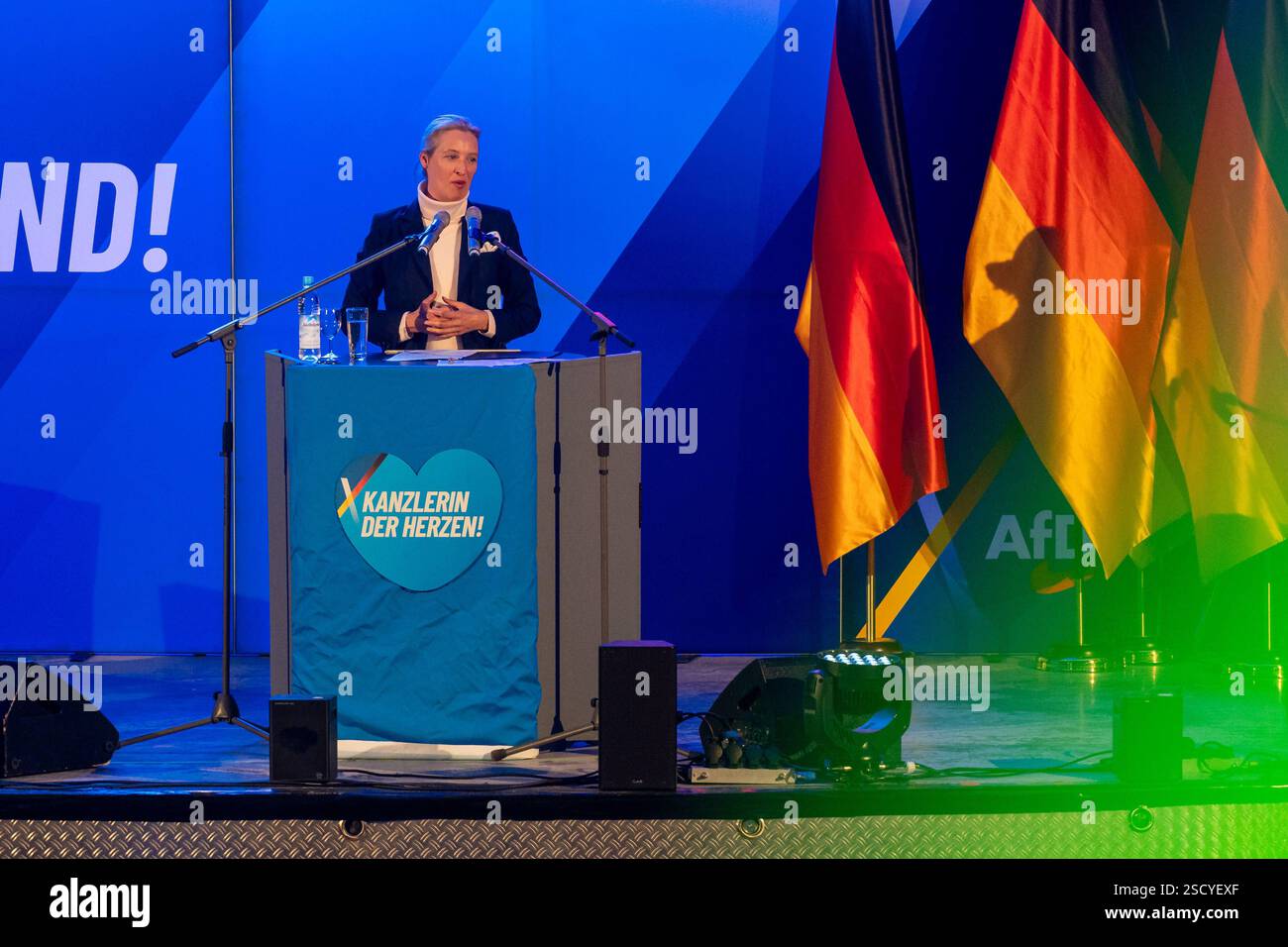 Greding, Bavaria, Germany - February 7, 2025: Election campaign event of the AfD Alternative for ...