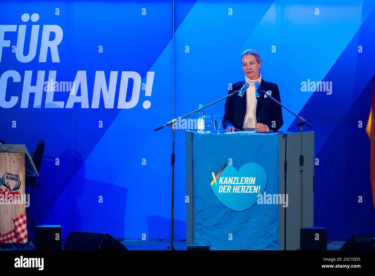 Greding, Bavaria, Germany - February 7, 2025: Election campaign event of the AfD Alternative for ...