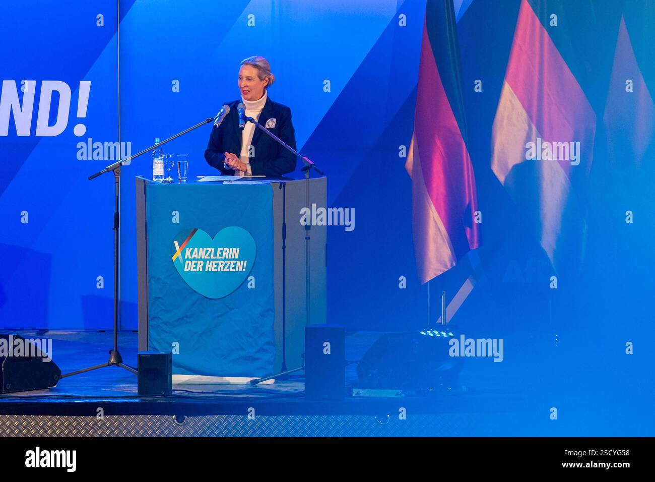 Greding, Bavaria, Germany - February 7, 2025: Election campaign event of the AfD Alternative for ...