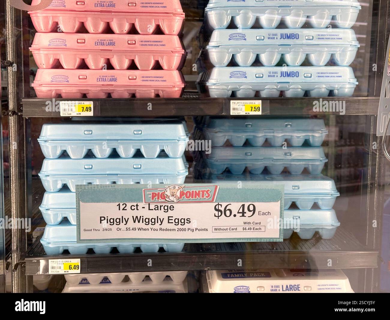 Mount Pleasant, Wisconsin, USA. 7th Feb, 2025. Cage free eggs are out ...