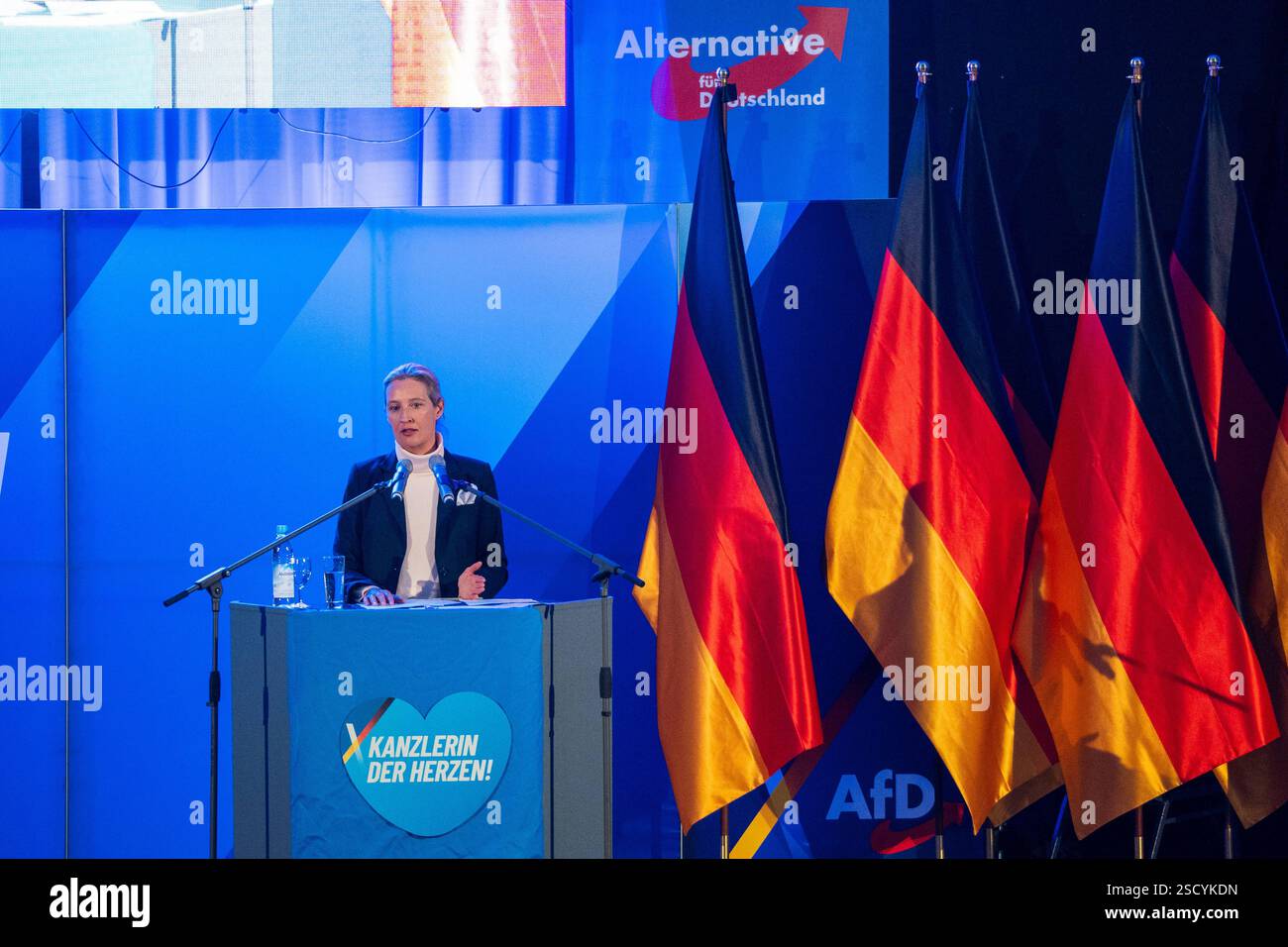 Greding, Bavaria, Germany - February 7, 2025: Election campaign event of the AfD Alternative for ...