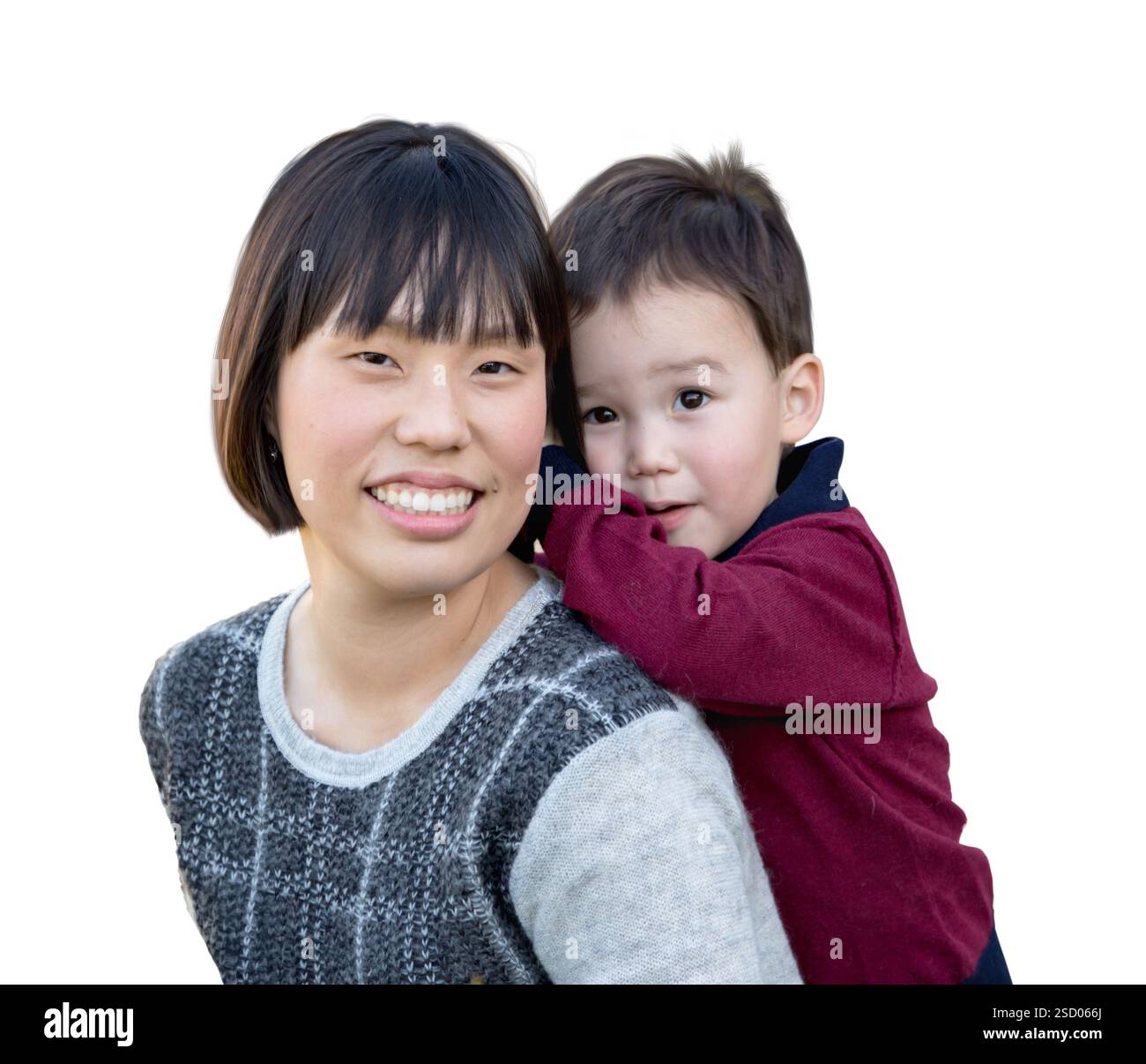 Chinese Mother and Mixed Race Caucasian and Chinese Son Portrait ...