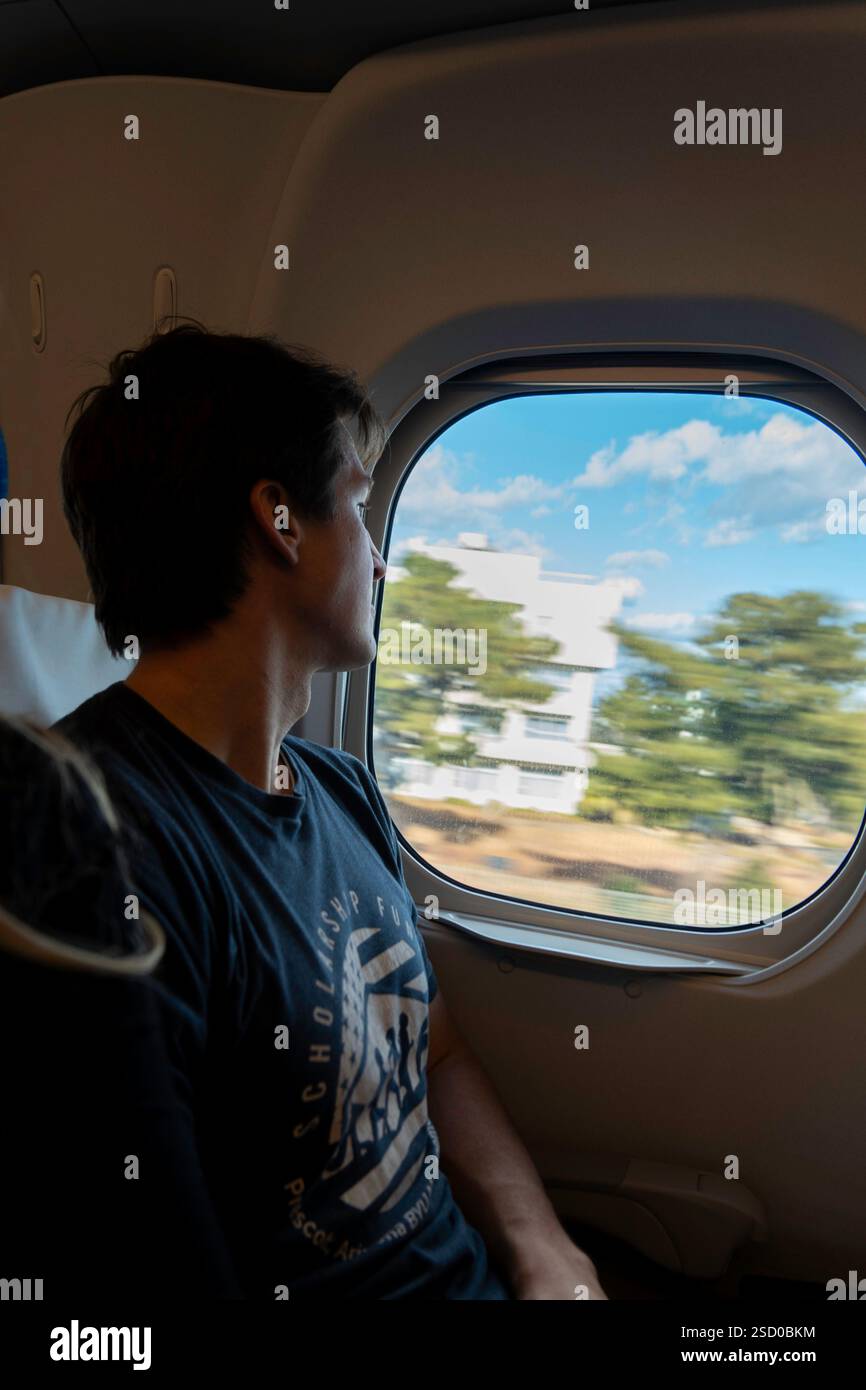 a view through a bullet train window Stock Photo - Alamy