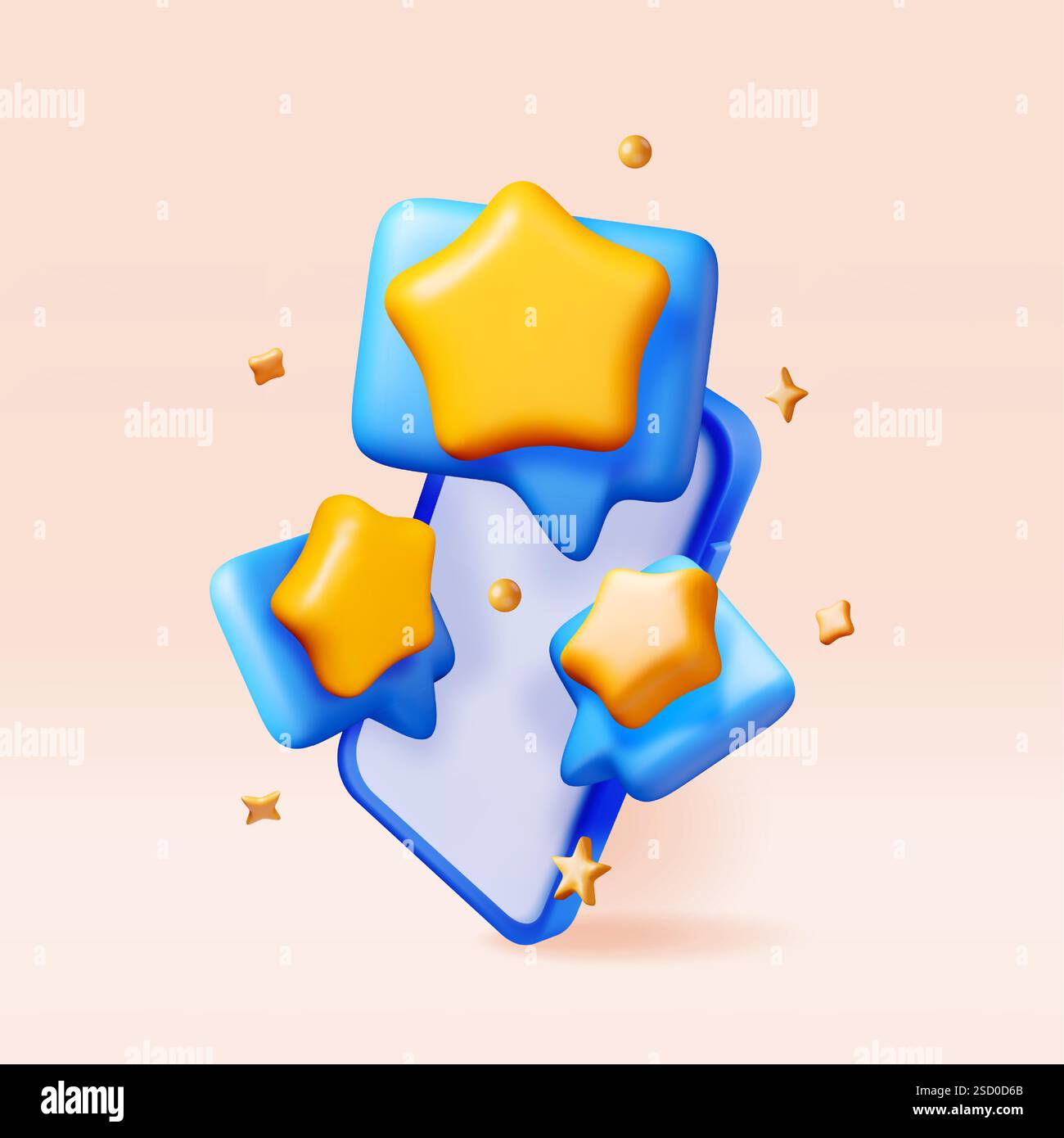 3D star shaped speech bubbles on smartphone Stock Vector Image & Art ...