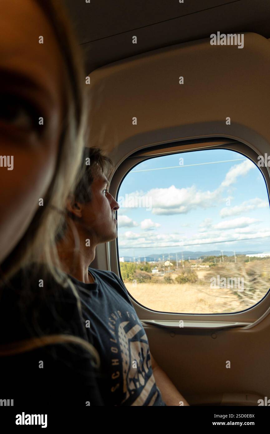 a view through a bullet train window Stock Photo - Alamy